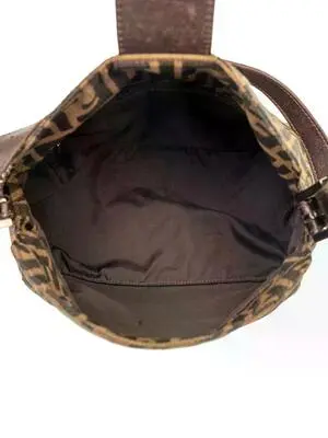 Fendi Zucca Canvas Double Flap Shoulder Bag