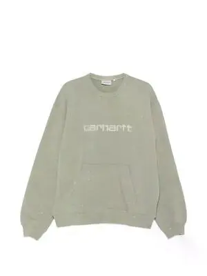 Carhartt Work In Progress Logo Paint-splatter Sweatshirt - Green