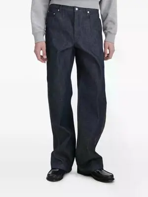 A.p.c. Indigo Denim Jeans With Logo Detail