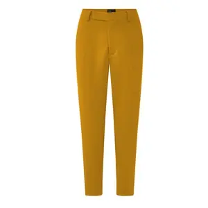 Layo G Cropped Stretch Crepe Dress Pants - Yellow