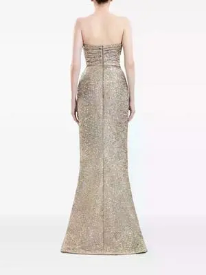 SAIID KOBEISY Brocade Bow Maxi Dress