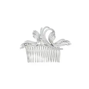 STEPHANIE BROWNE AUSTRALIA Zoe Art Deco Crystal Comb - Silver