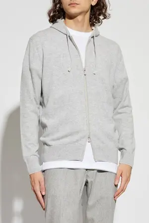 Eleventy Cashmere Hooded Zip-up Cardigan