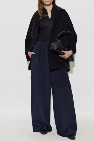 Max Mara Regentmoc Leather Loafers With Gold Monogram Detail