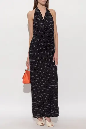 ROTATE BY BIRGER CHRISTENSEN Off-shoulder Maxi Dress With Halter Neckline And Open Back