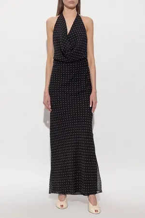 ROTATE BY BIRGER CHRISTENSEN Off-shoulder Maxi Dress With Halter Neckline And Open Back