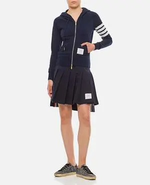 Thom Browne Fleece Classic Loopback 4-bar Zip Hoodie - Blue