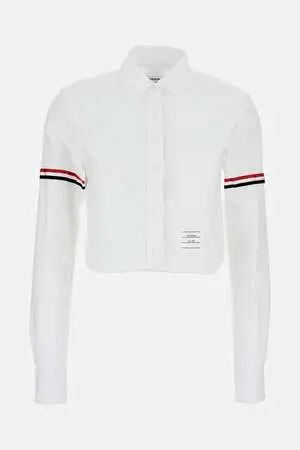 Thom Browne Cropped Classic Shirt Ivory - White