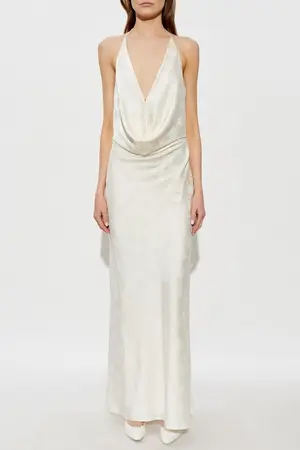 ROTATE BY BIRGER CHRISTENSEN Satin Floral Motif Maxi Dress - Cream