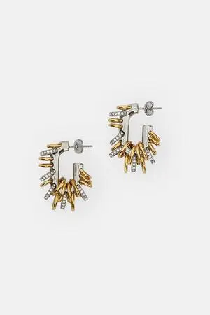 Rabanne Small Punk Xl Link Hoop Earrings - Oro