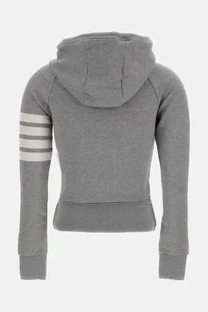 Thom Browne Loopback 4-bar Zip Hoodie - Grigio