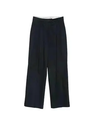 True Royal Pleated Wide-leg Trousers - Blue
