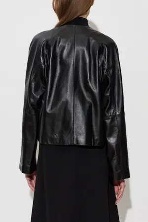 Max Mara Bouquet" Leather Jacket - Black