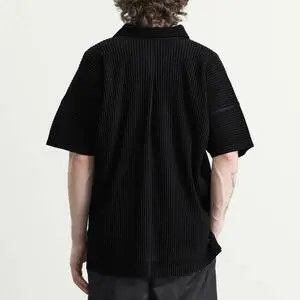 Issey Miyake Pleat Short Sleeve Shirt - Black