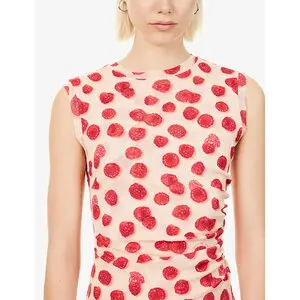 Stella McCartney Printed Mesh Midi Dress