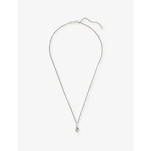 SERGE DENIMES Sterling Hand Pendant Necklace With Green Cubic Zirconia - Silver