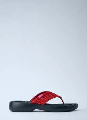 Chloé Woven Strap Thong Sandals - Red
