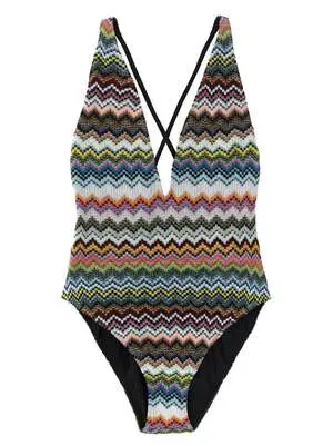 Missoni Zigzag Lamé Viscose One-piece Swimsuit - Multicolor