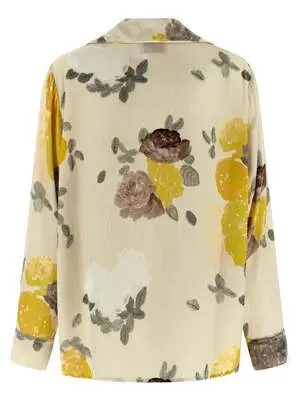 Bernadette Louis" Printed Velvet Shirt - Multicolor