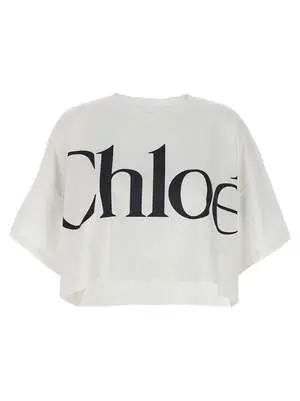 Chloé Logo Cropped T-shirt - Multicolor
