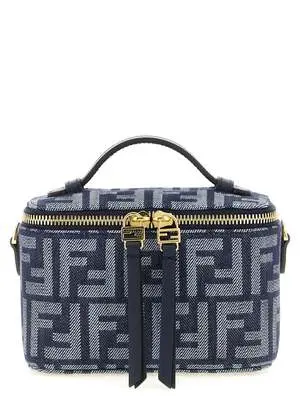 Fendi Ff Jacquard Vanity Handbag - Blue