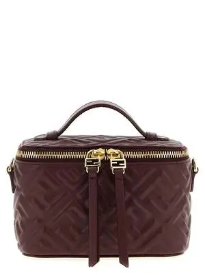 Fendi Ff Jacquard Vanity Handbag - Red