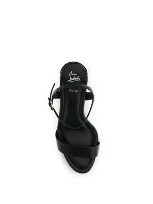 CHRISTIAN LOUBOUTIN Miss Jane Nappa Leather Heeled Sandals - Black