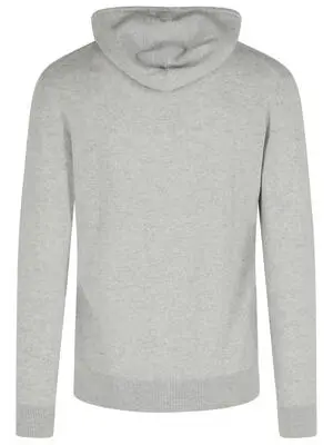 Eleventy Zip-up Knitted Hoodie - Grey