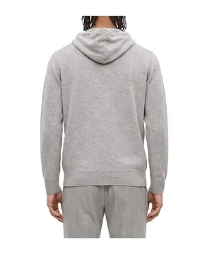 Eleventy Zip-up Knitted Hoodie - Grey