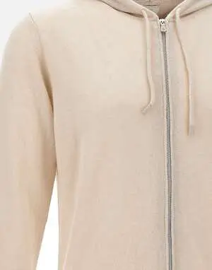 Eleventy Zip-up Knitted Hoodie - Beige