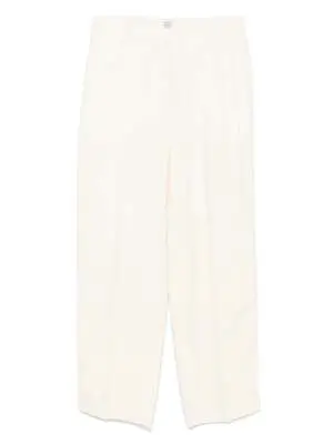 TOTEME Double-pleat Straight Trousers - Cream