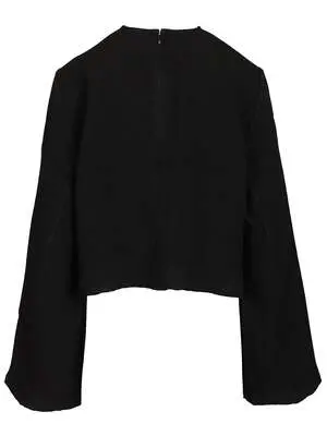 TOTEME Cropped Blouse With Wide Sleeves - Black