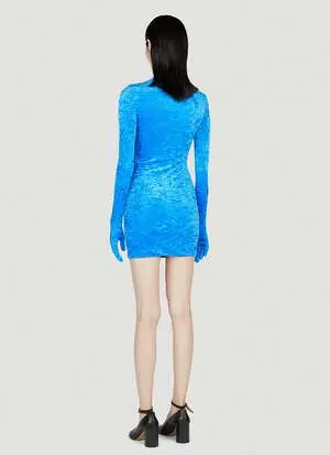 Vetements Technical Velvet Dress With Gloves