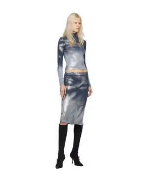 DIESEL® Mi-lan Ribbed Midi Skirt