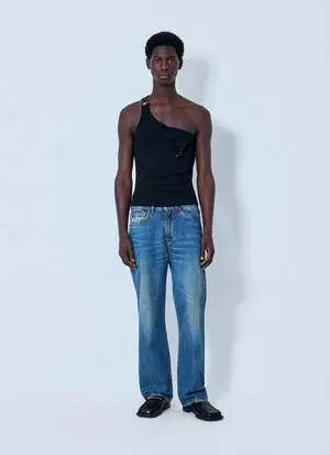 JEAN PAUL GAULTIER Ribbed Tank Top With Metal Hardware