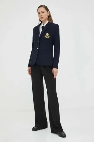Ralph Lauren Single Breasted Logo Patch Blazer