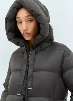 Max Mara Long Down Coat With Drawstring Hood