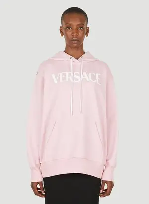 Versace Hooded Sweatshirt With Ventagli Print - Pink