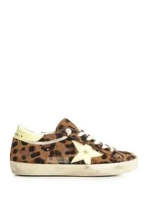 GOLDEN GOOSE Super Star Low Top Sneakers With Leopard Print - Multicolor
