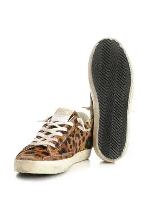 GOLDEN GOOSE Super Star Low Top Sneakers With Leopard Print - Multicolor