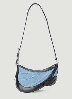 MUGLER Denim Spiral Curve 01 Shoulder Bag