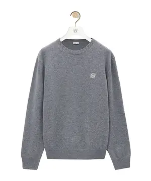 Loewe Anagram Embroidered Crewneck Jumper - Mixed Grey