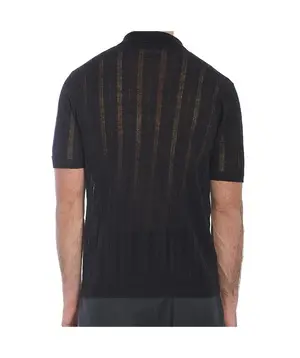 ROBERTO COLLINA Openwork-knit Polo Shirt