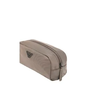 Emporio Armani Recycled Nylon Toiletry Bag - Brown