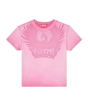 DIESEL® Devoré Phoenix" Slim Fit T-shirt - Fuchsia