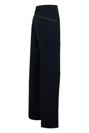 Burberry Nylon Cargo Trousers With Embroidered Equestrian Knight Design