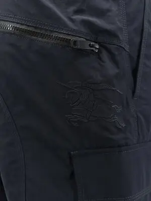 Burberry Nylon Cargo Trousers With Embroidered Equestrian Knight Design