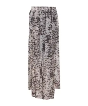 Pinko Agrigento Tiered Maxi Skirt With Animal Print