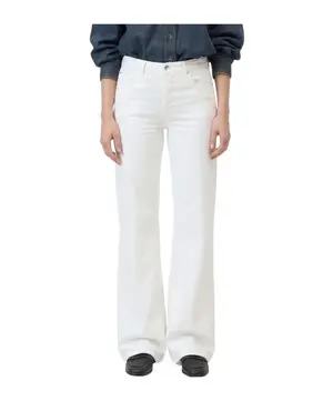 Closed Straight-leg Casual Pants - White