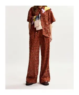 Essentiel Antwerp Sequin-embellished Wide-leg Trousers